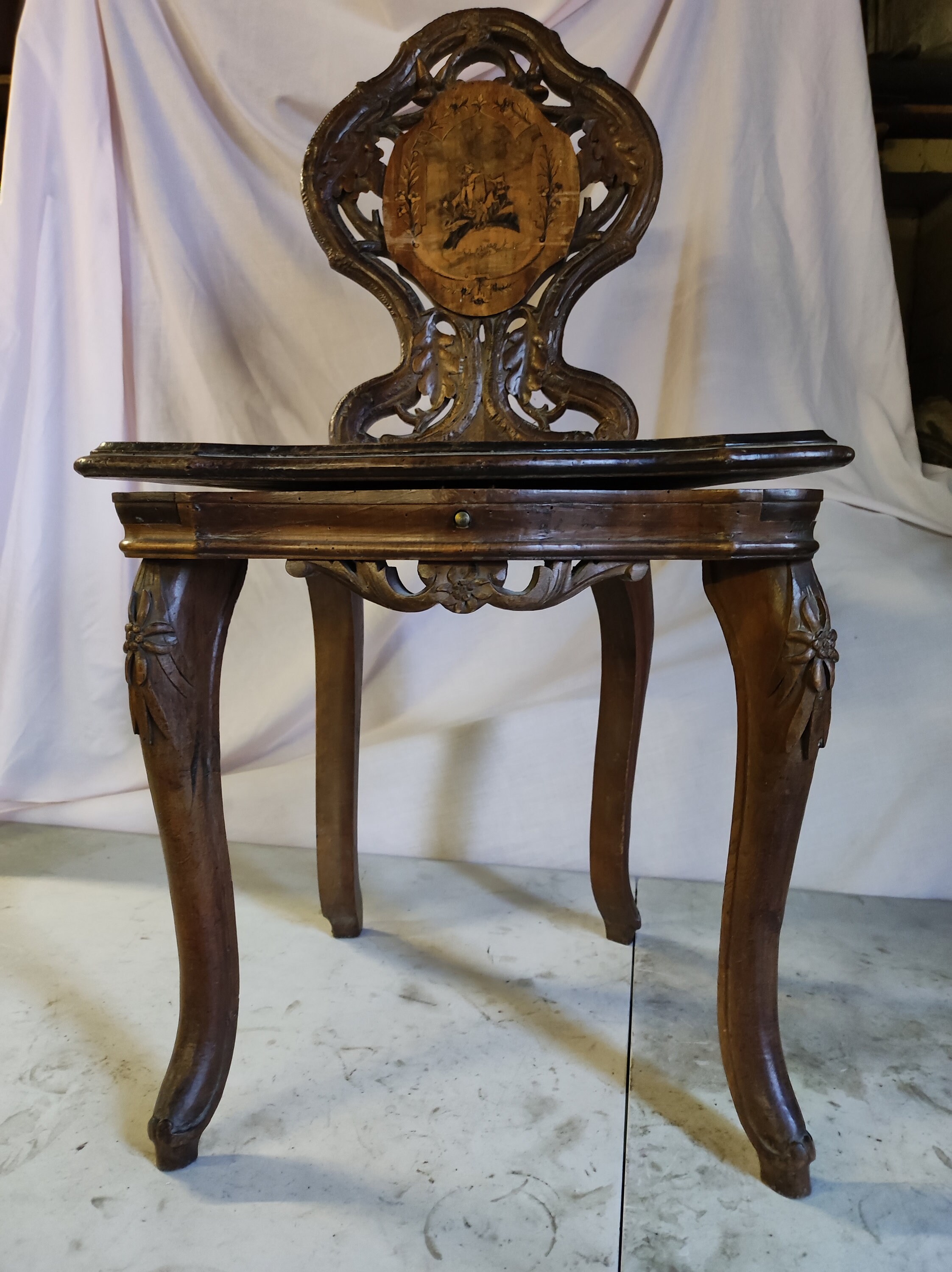 Antique Swiss Black Forest Musical Chair Circa 1890 for Restoration Etsy