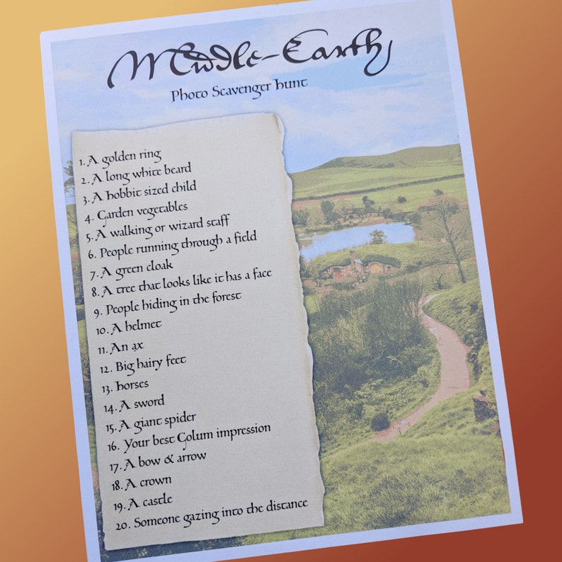 Middle-earth Photo Scavenger Hunt - Etsy