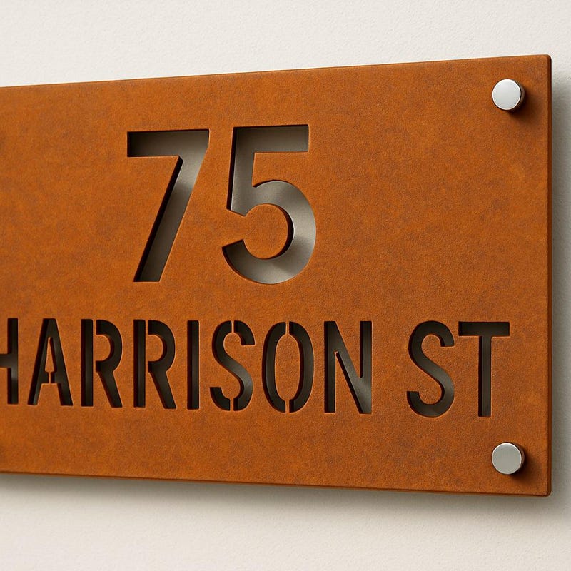 Corten Address Sign - Etsy