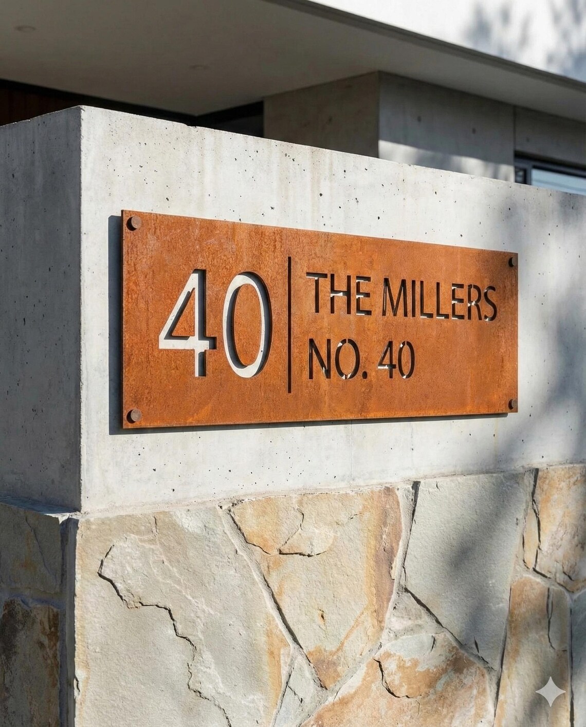 Personalized Corten Steel Street Address Sign – Custom Weathered Metal ...