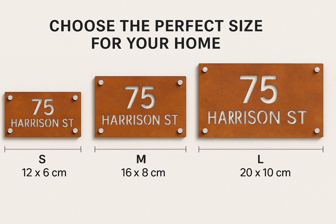 Personalized Corten Steel Street Address Sign – Custom Weathered Metal ...