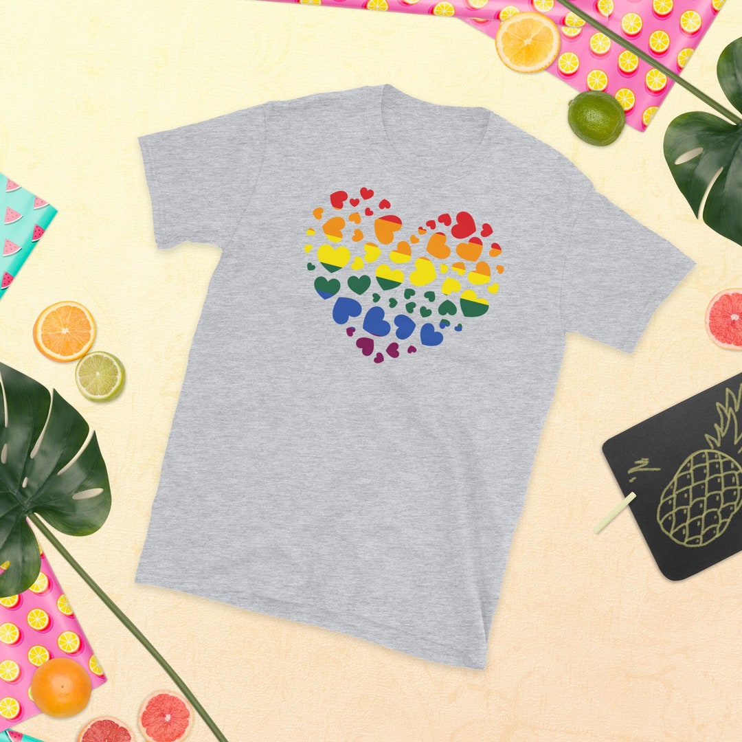 LGBTQ Pride Rainbow Heart Tshirt, Pride Shirt, LGBTQ Shirt Gift, Love ...
