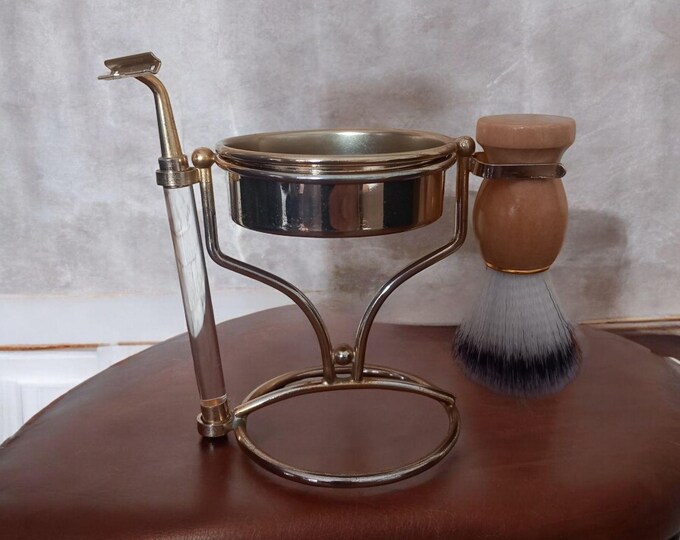 Vintage Pewter Ralph Lauren Shaving Brush and Mug Set - Etsy