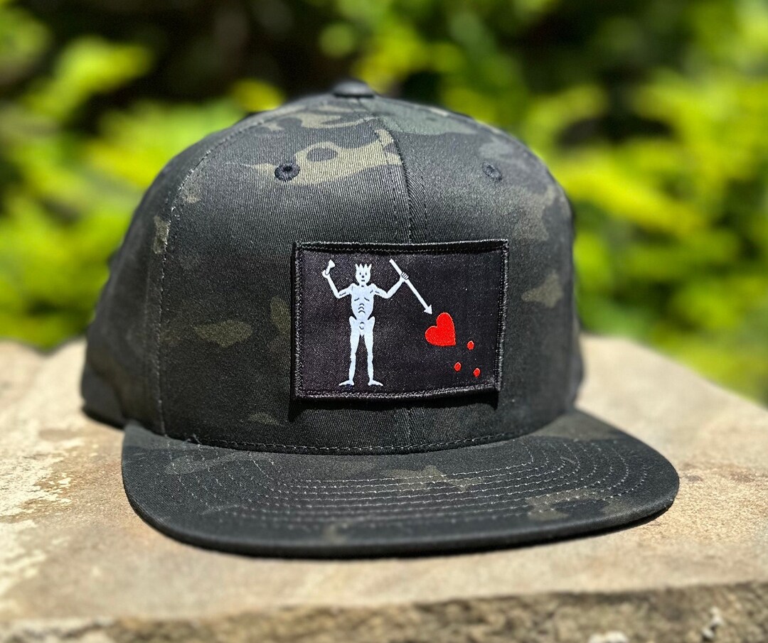 Flatbill Black Multicam Blackbeard Flag Patch Snapback Hat by Concord & Lex - Etsy