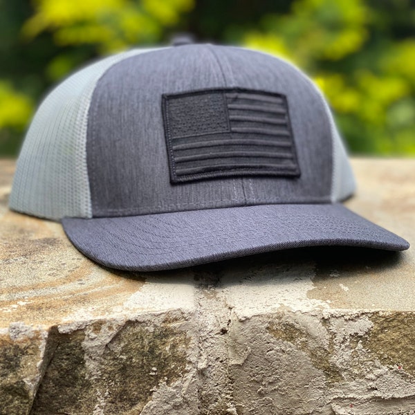 Blacked Out American Flag Hat - Etsy