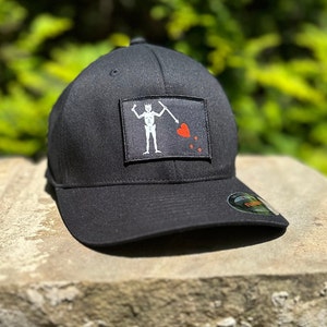 XXL Black Flexfit Blackbeard Pirate Flag Patch Hat by Concord & Lex - Etsy