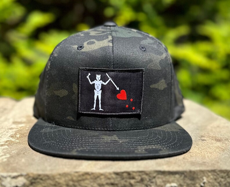Flatbill Black Multicam Blackbeard Flag Patch Snapback Hat by - Etsy