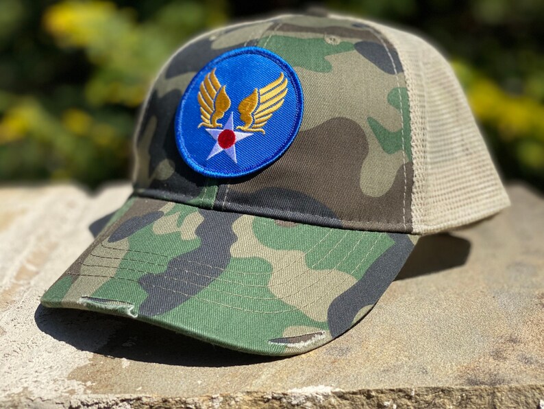 Army Air Corps Hat, WWII Retro Camo Patch Snapback - Etsy