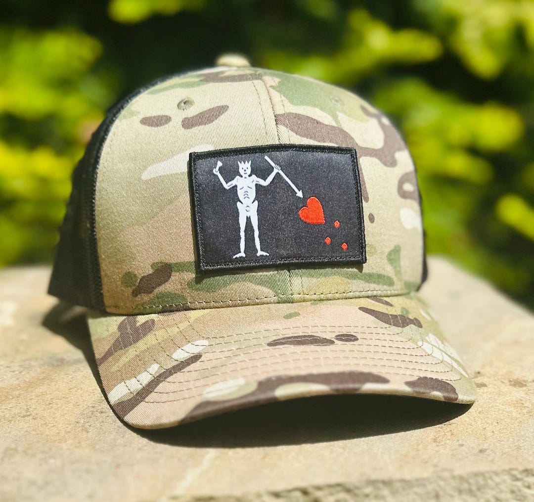 Multicam Green Camo Hat and Black Blackbeard Patch Snapback Hat by Concord & Lex. - Etsy