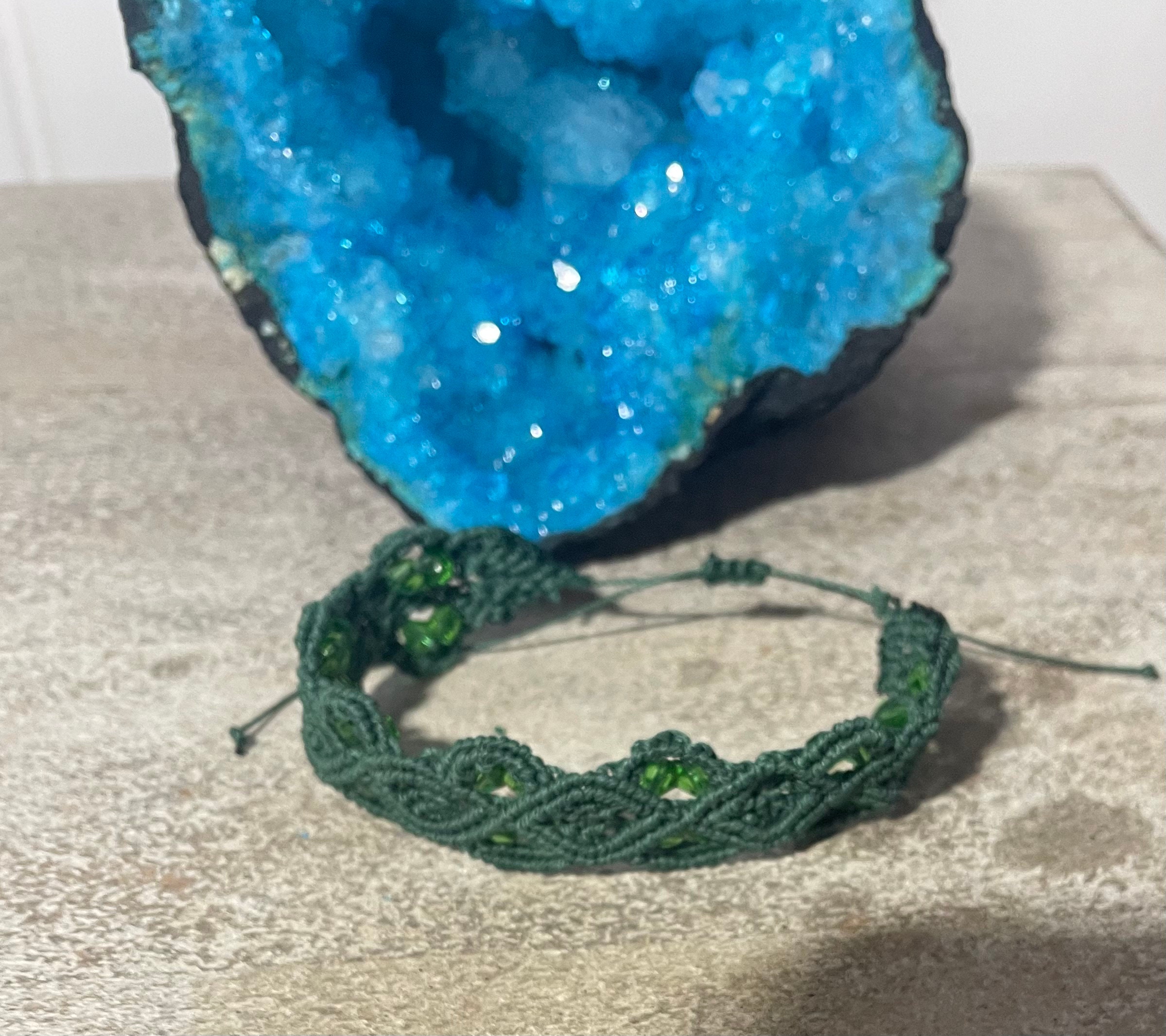 Celtic Knot Macrame Bracelet With Crystal Beads, Irish Inspired Jewelry ...