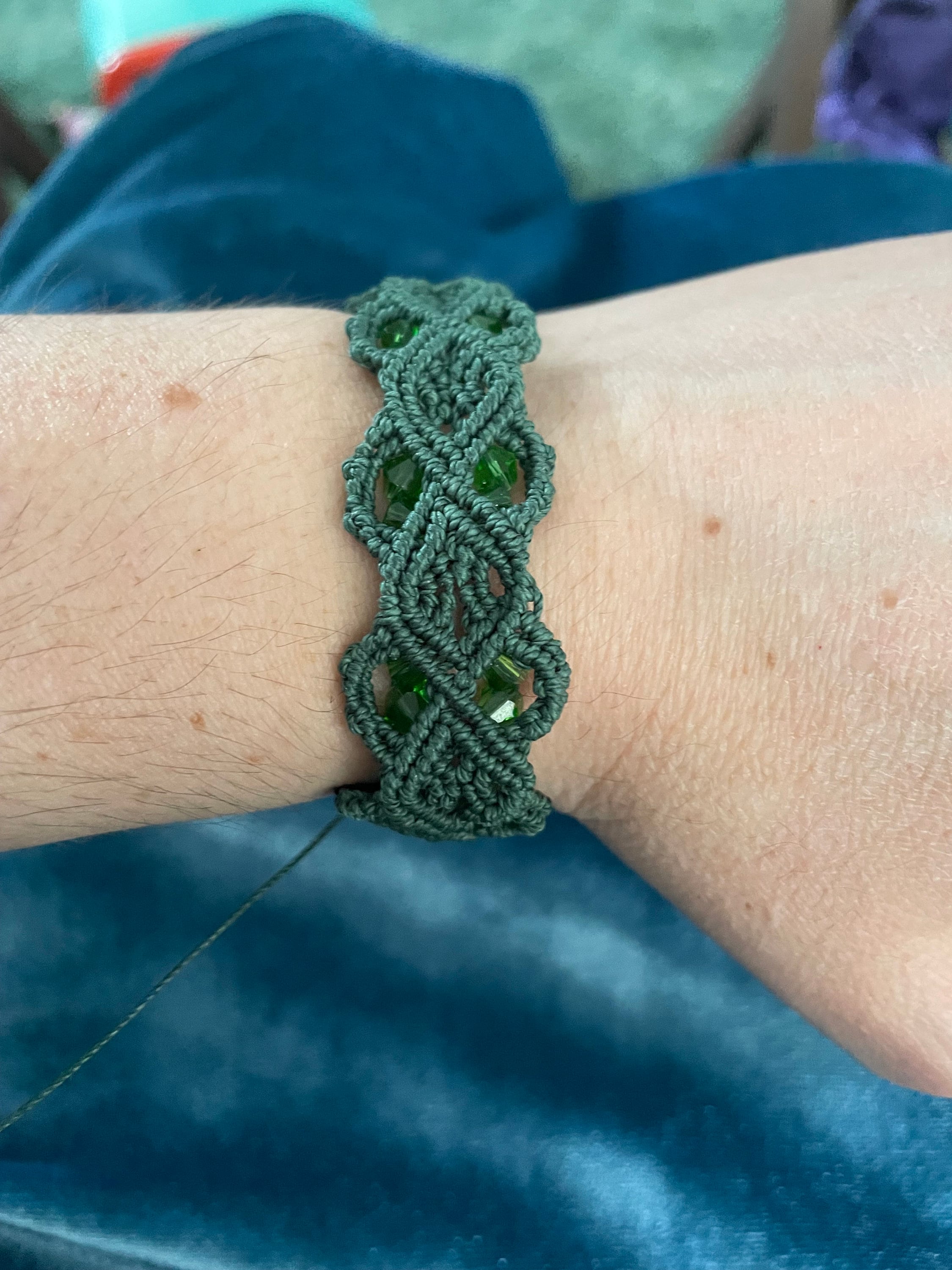Celtic Knot Macrame Bracelet With Crystal Beads, Irish Inspired Jewelry ...