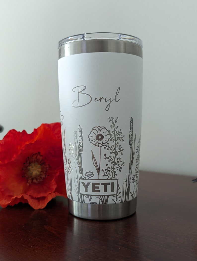 20oz Personalized 360 Wildflower Laser Engraved YETI Tumbler - Etsy