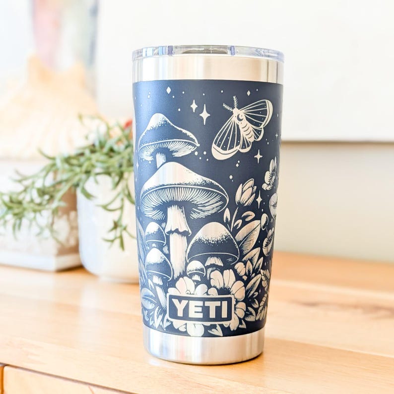 20oz - 360 Mystical Mushrooms, Moths and Moons Engraved YETI Tumbler - Etsy