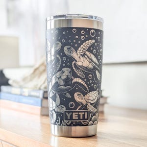 20oz - 360 Sea Turtle Engraved YETI Tumbler Aloha Hawaii - Etsy
