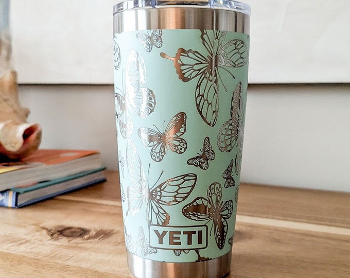 360 Wrap Engraved, Butterflies in Flight, Engraved 30 Oz Rtic Tumbler ...