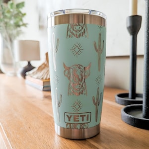 20oz - 360 Highland Cow Engraved YETI Tumbler - Etsy