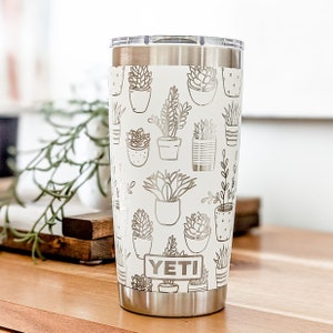 20oz YETI Tumbler With Plant Wrap Design - Perfect for Gardeners, Plant ...