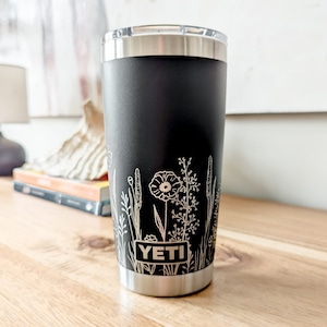 20oz - 360 Wildflower Laser Engraved YETI Tumbler - Etsy