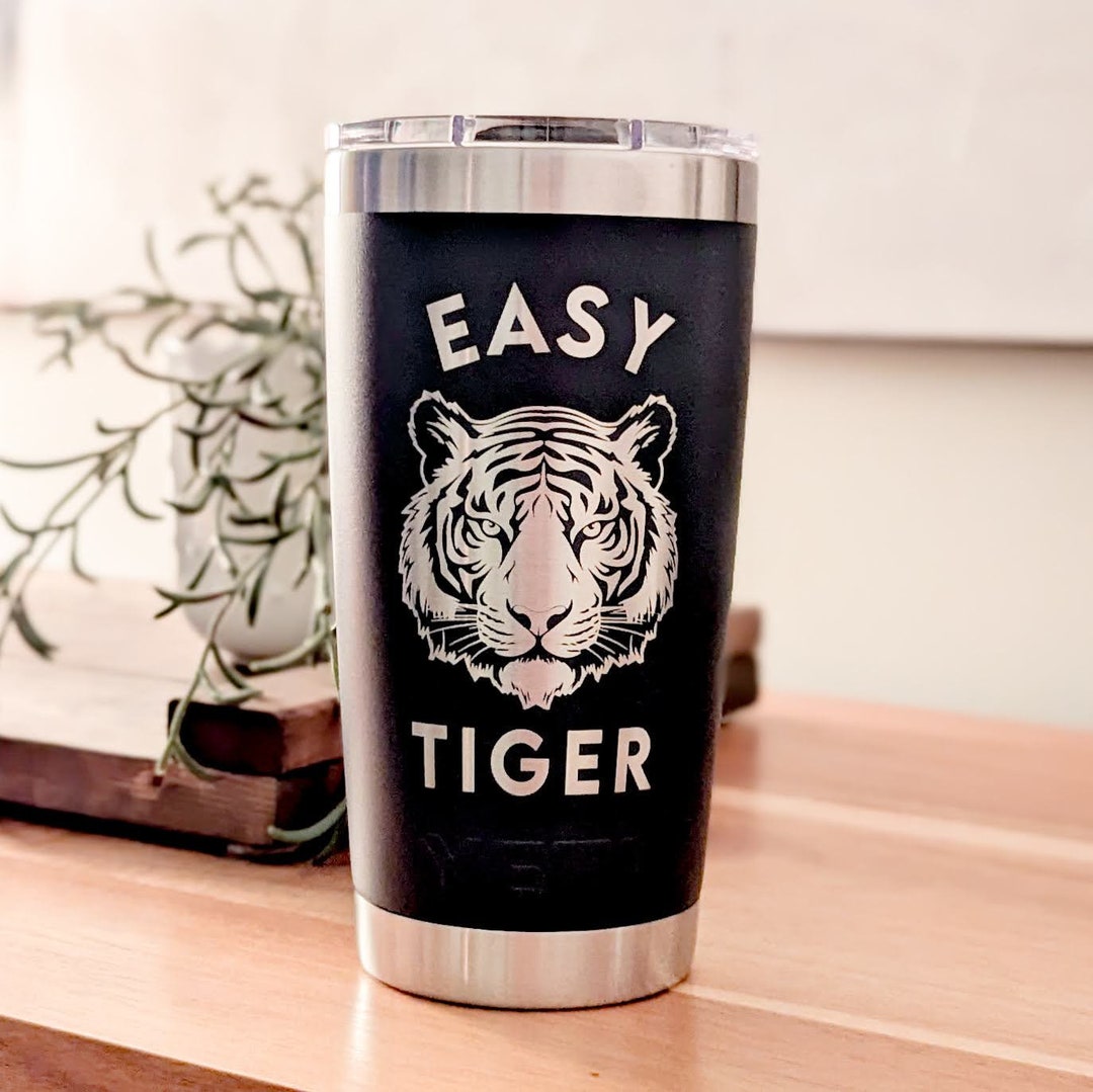 20oz Easy Tiger Yeti Tumbler, Custom Engraved Stainless Steel Travel ...