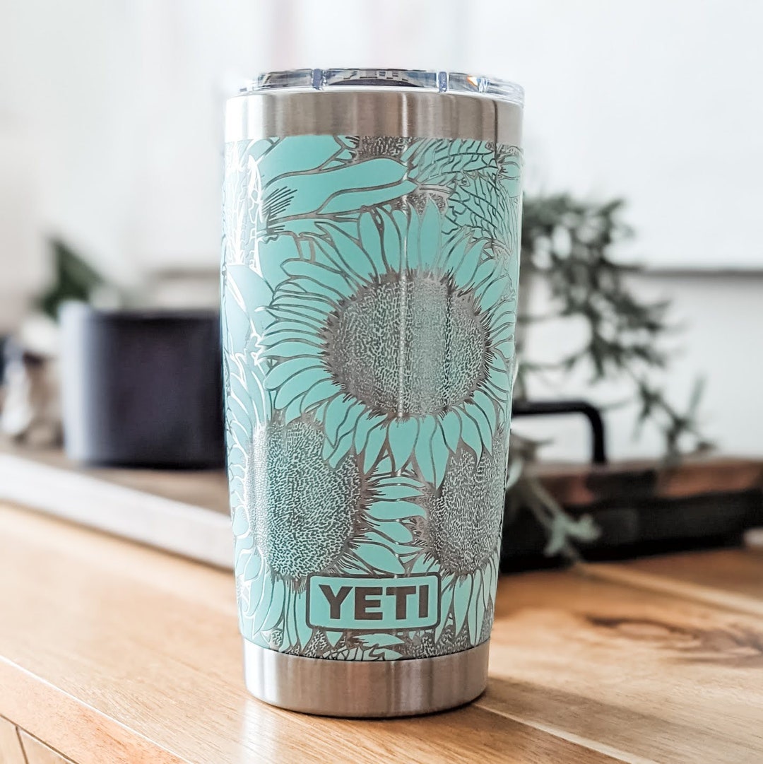 20oz 360 Sunflower Laser Engraved YETI Tumbler - Etsy