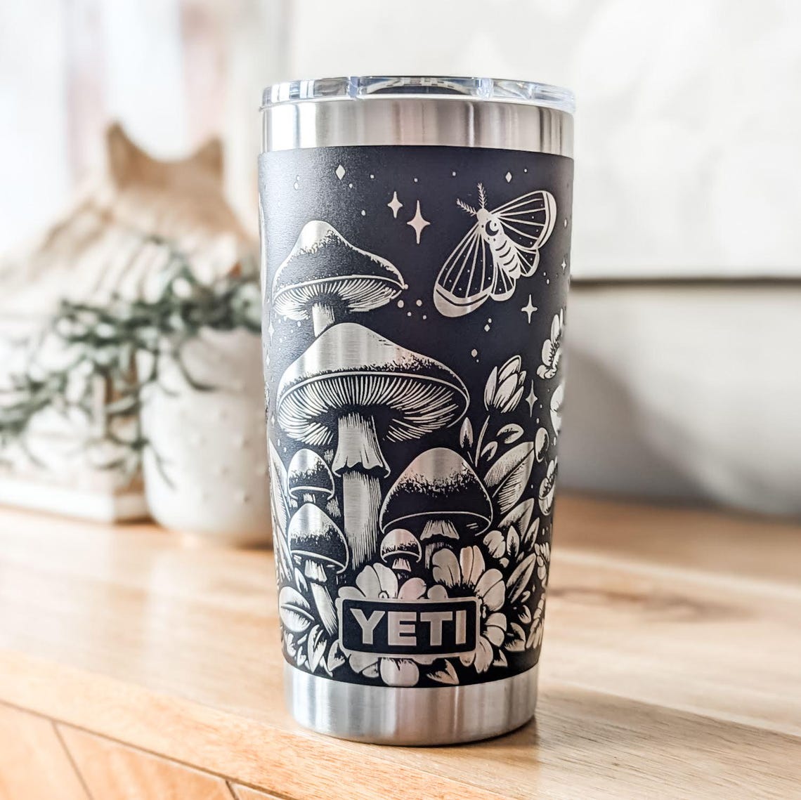 20oz - 360 Mystical Mushrooms, Moths and Moons Engraved YETI Tumbler - Etsy