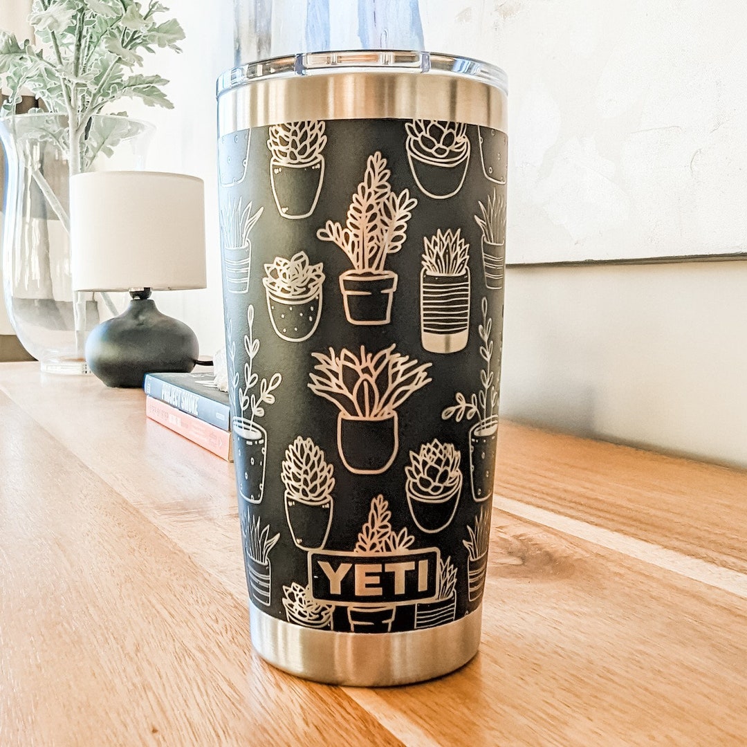 20oz YETI Tumbler With Plant Wrap Design - Perfect for Gardeners, Plant ...