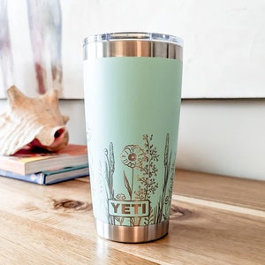 20oz - 360 Wildflower Laser Engraved YETI Tumbler - Etsy