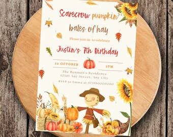 Scarecrow Fall Invitation - Etsy