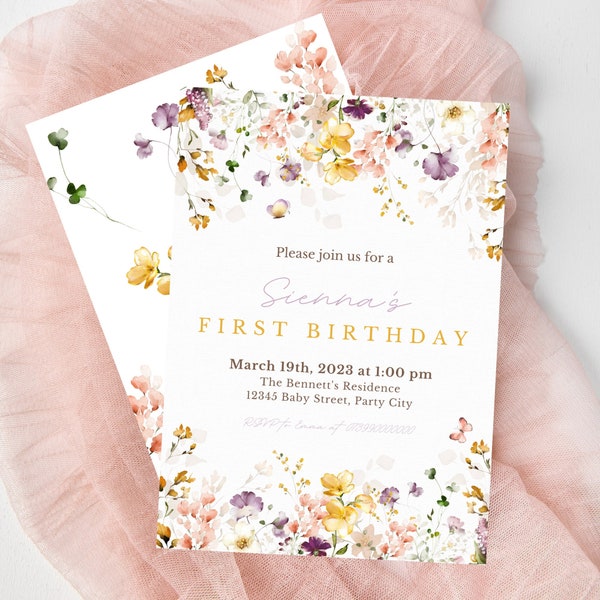 Flower Invitation - Etsy