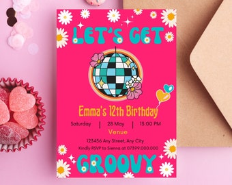 Flower Power Birthday Invitation - Etsy