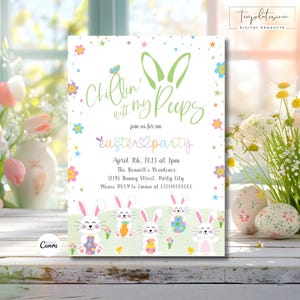 Editable Party With My Peeps Invitation, Easter Party Invitation ...