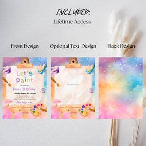 Editable ART PARTY INVITATION, Colorful Art and Craft Party Invite ...