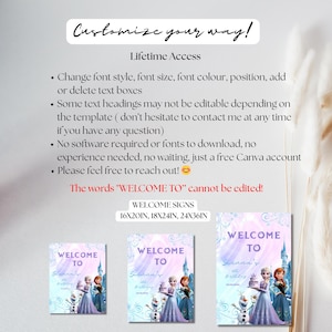 Frozen Welcome Sign Frozen Party Signs Frozen Birthday Sign Elsa Party ...