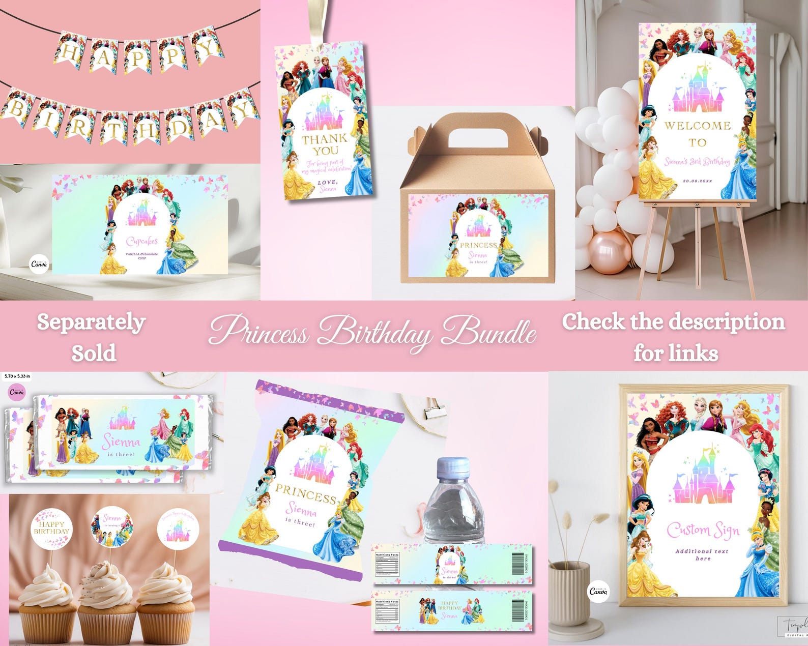 Editable Princess Invitation, Royal Princess 3rd Birthday Invite, Girl ...