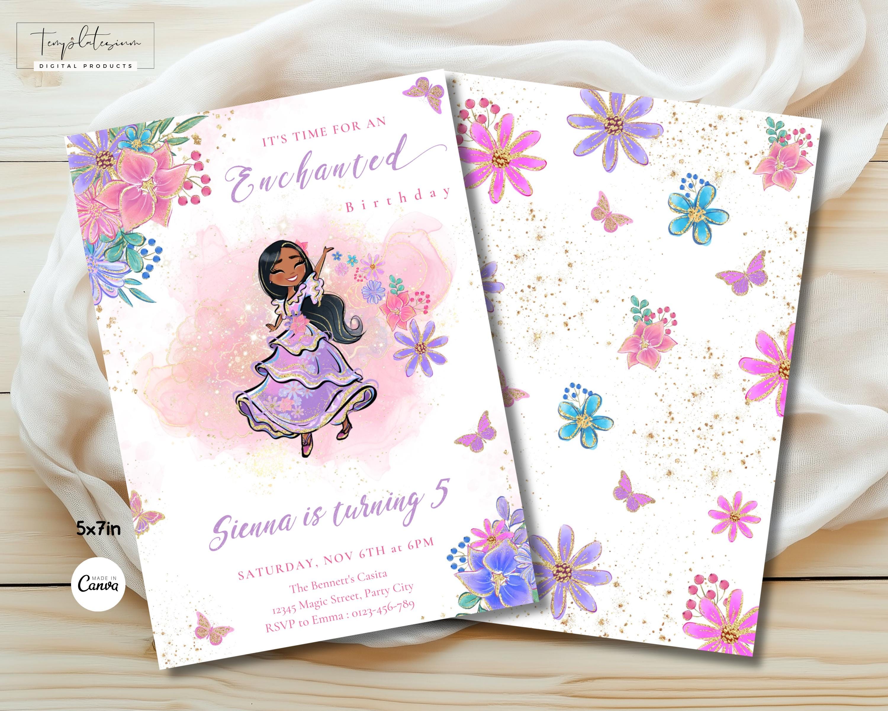 EDITABLE Encanto Isabela Birthday Invitation, Encanto Birthday ...