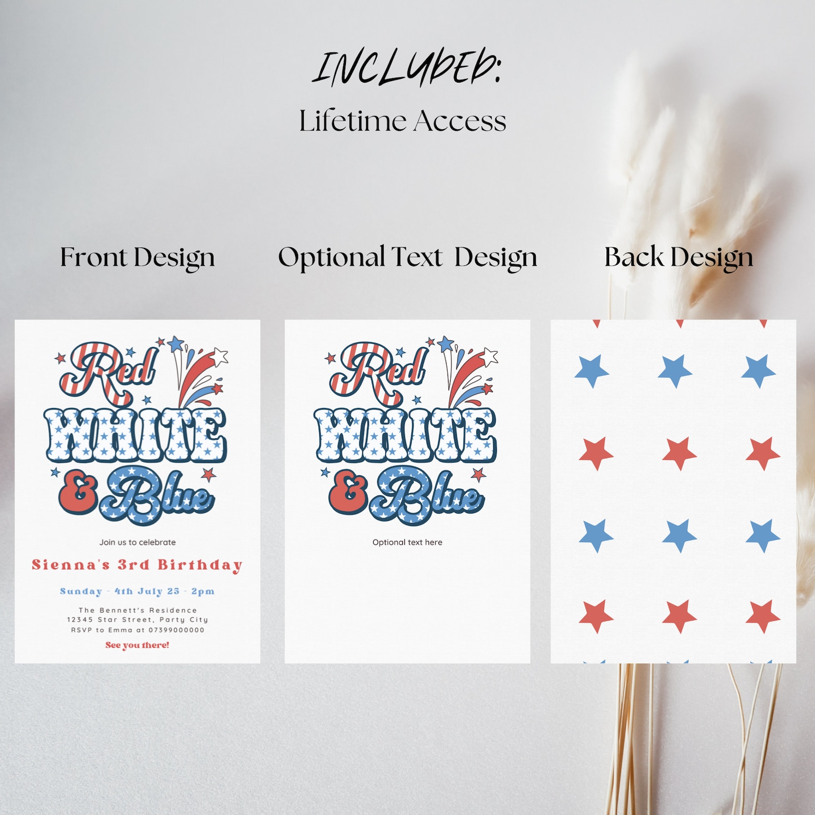 Editable 4th of July Birthday Invitation Template, Retro Fourth of July ...