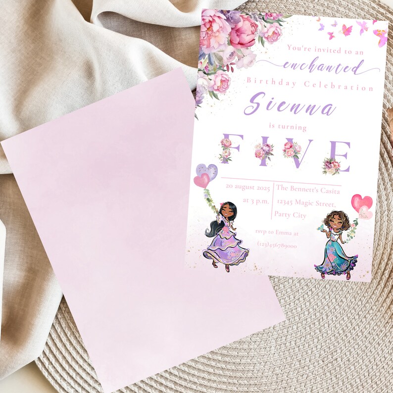 EDITABLE Encanto Mirabel and Isabela Birthday Invitation, Encanto ...