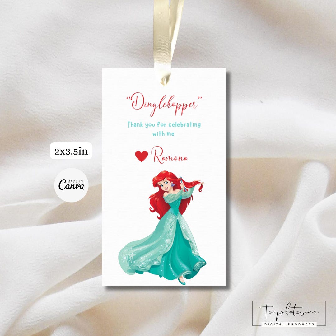 Editable Tagtemplate, Mermaid Birthday Gift Tag, Instant Download ...