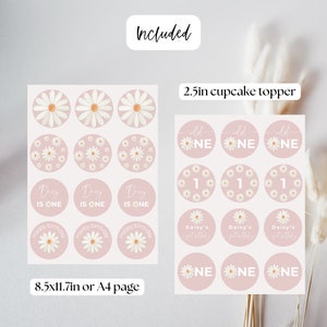 Daisy Cupcake Toppers Template Flower 1st Birthday Daisy Birthday ...