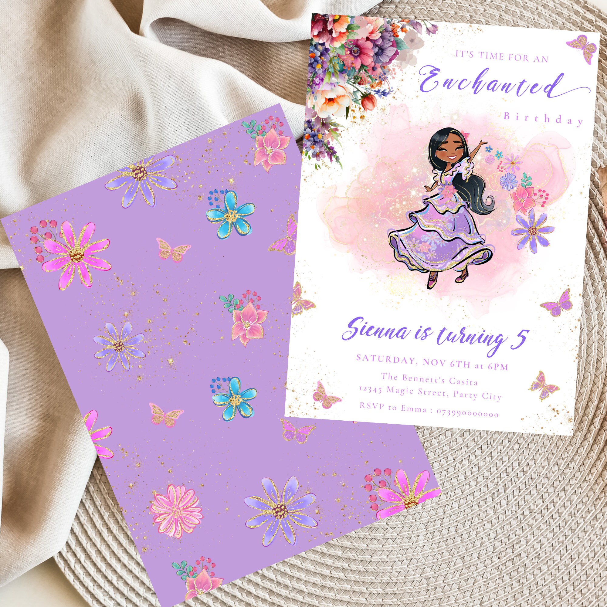 EDITABLE Encanto Isabela Birthday Invitation Encanto Birthday - Etsy