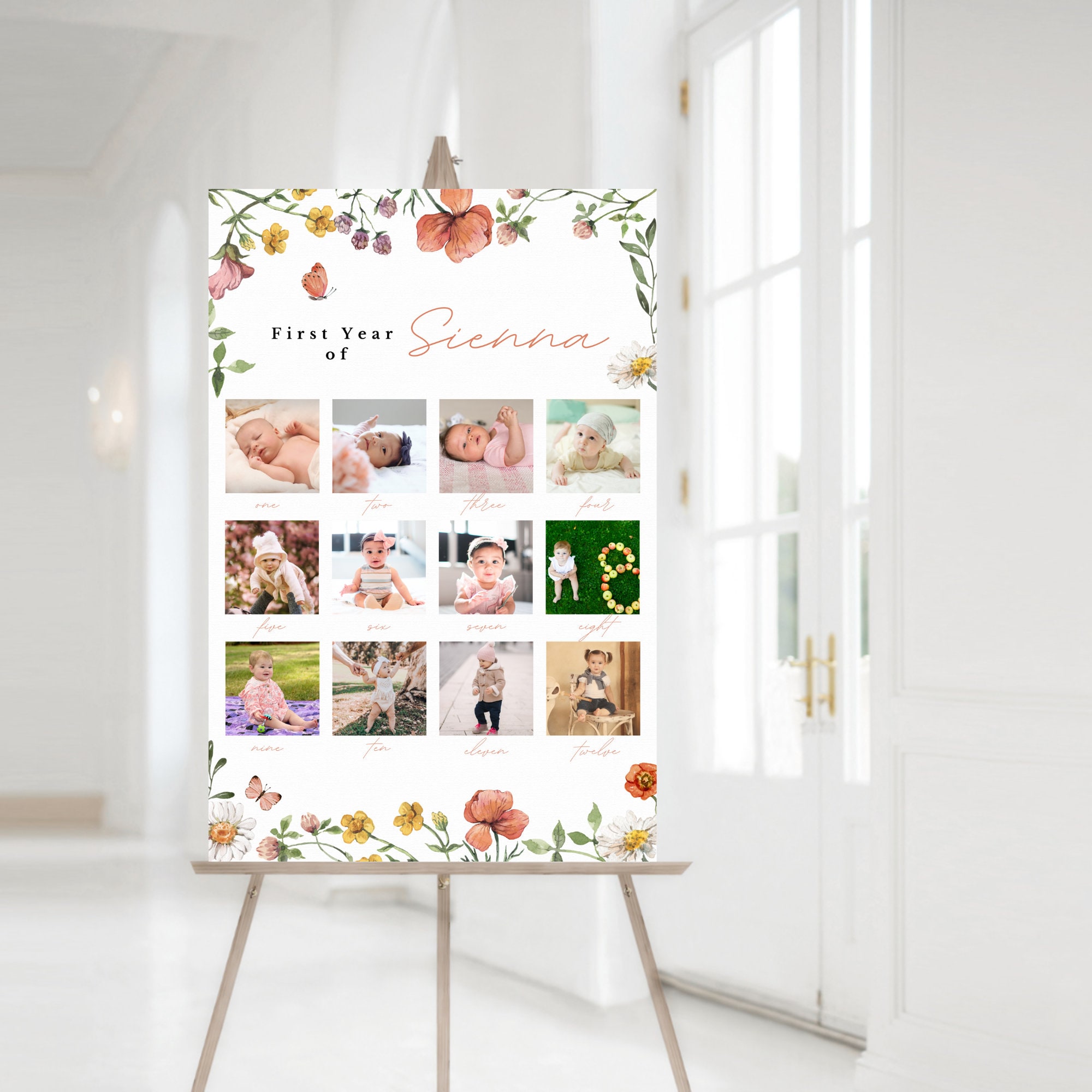 Editable Wildflower Photo Banner 1st Birthday Decor, Wildflower ...