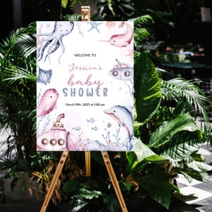 Editable Ocean & Sea Welcome Sign Template, Ocean Baby Shower Welcome ...