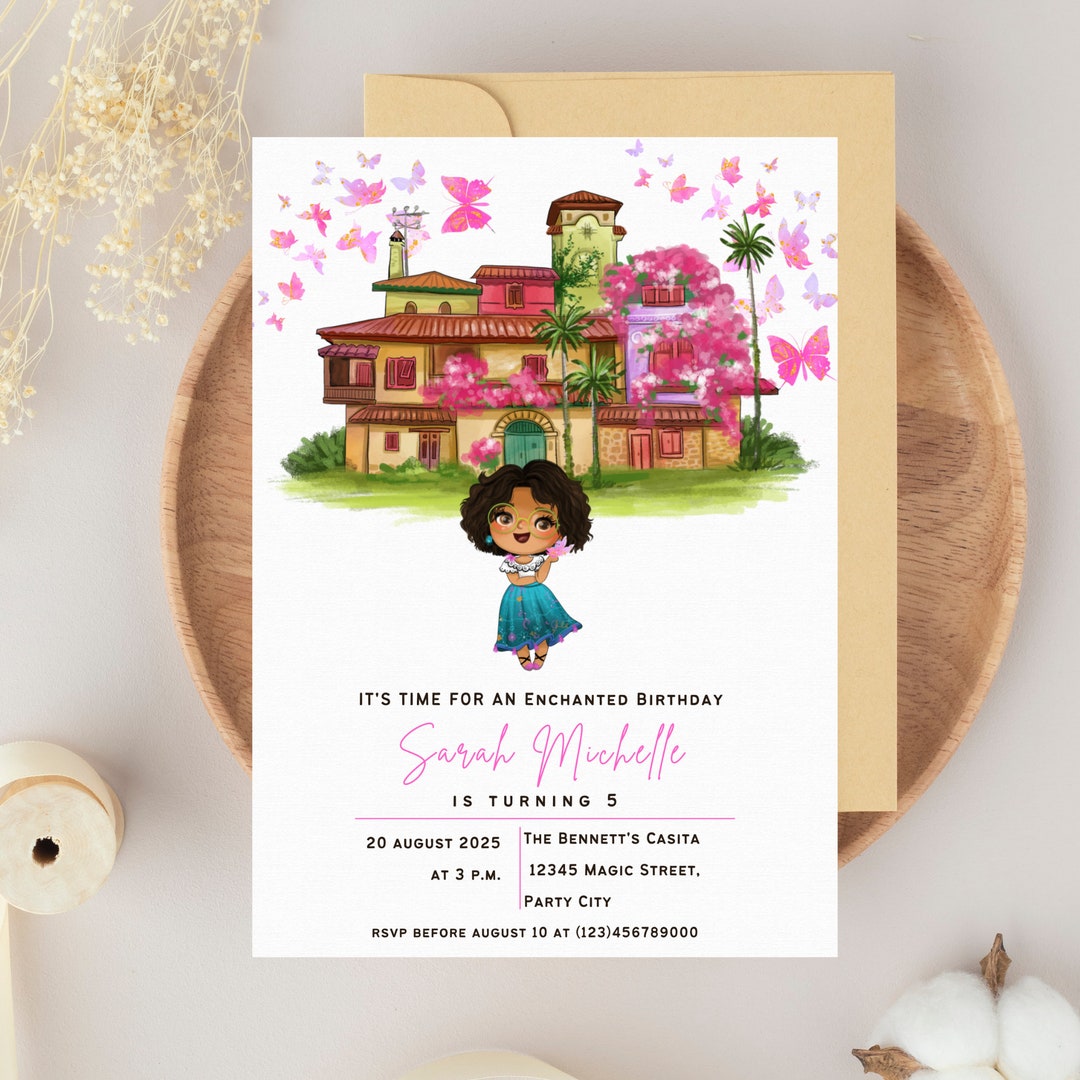 EDITABLE Encanto Mirabel Birthday Invitation, Encanto Casita Birthday ...