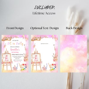 Editable ART PARTY INVITATION, Pink Art and Craft Party Invitation ...