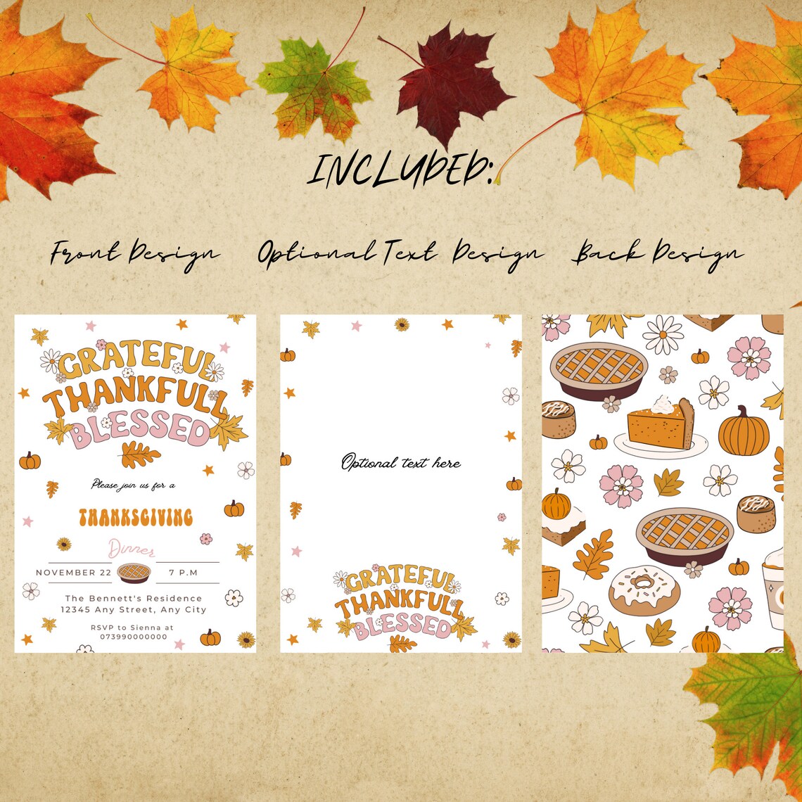 Editable Thanksgiving Invitation Thanksgiving Dinner Invite - Etsy