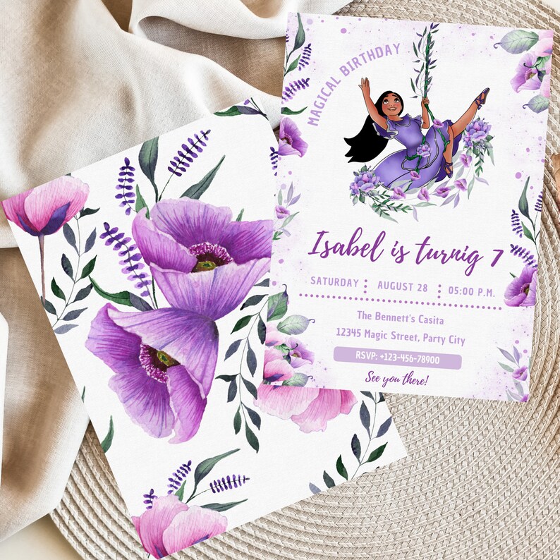 EDITABLE Encanto Isabela Birthday Invitation Encanto Birthday - Etsy
