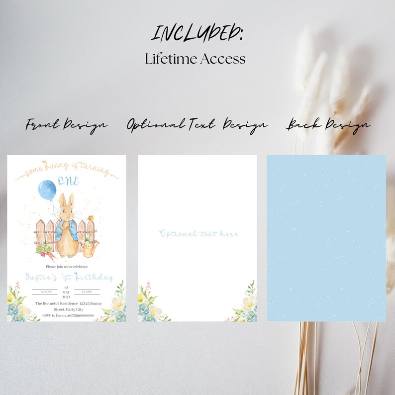 Editable Peter Rabbit 1st Birthday Party Invitation Rustic - Etsy