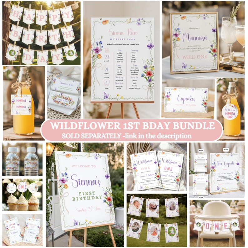 Wildflower Custom Table Sign, Floral Boho Party Decor, Personalized ...