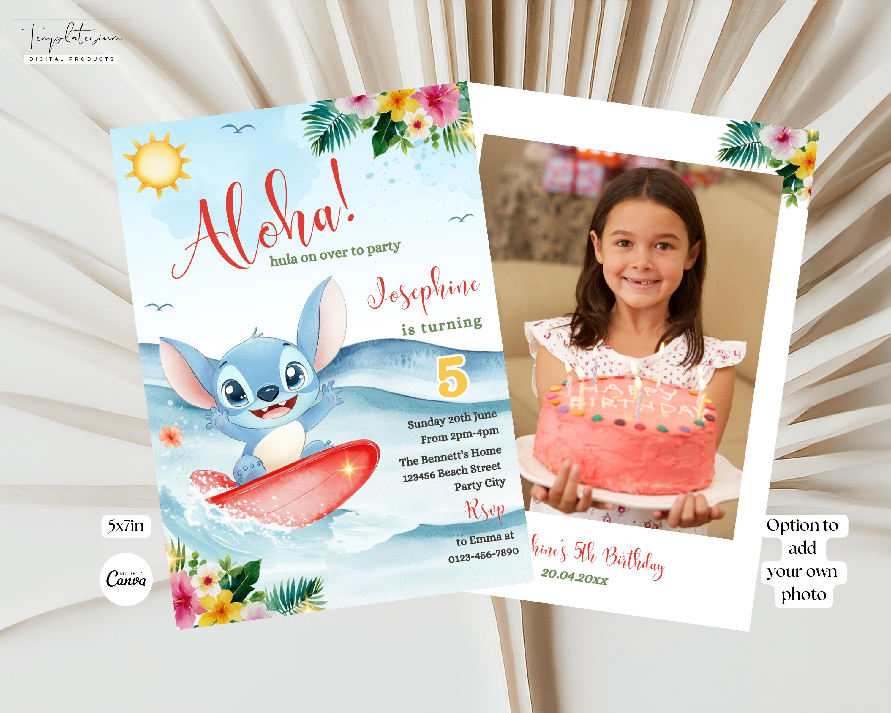 Editable Stitch Invitation Stitch Birthday Invite Stitch Party Template ...