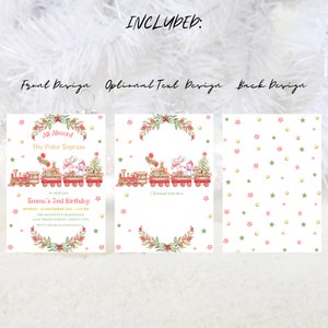 Polar Express Birthday Invitation Editable Pajama Party Christmas Train ...